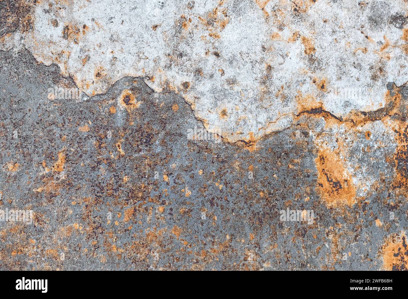Texture of raised rust stains on the surface of a metal sheet Stock ...