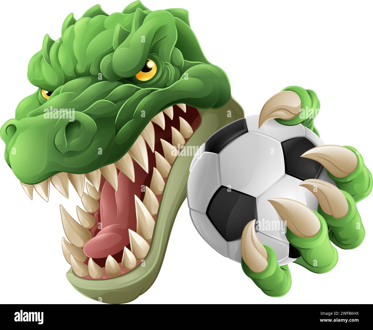 Crocodile Dinosaur Alligator Soccer Sports Mascot Stock Vector Image ...