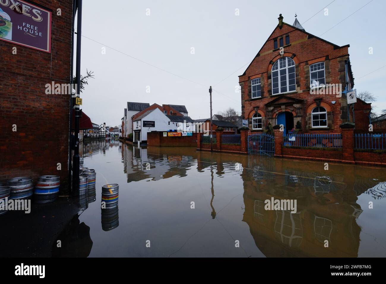 Shrewsbury Floods January 2024, Longden Coleham Pumping Station ...