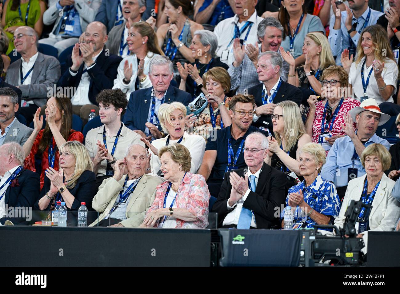 Paris, France. 28th Jan, 2024. Australian actor Simon Baker and Deborra-Lee Furness during the ...