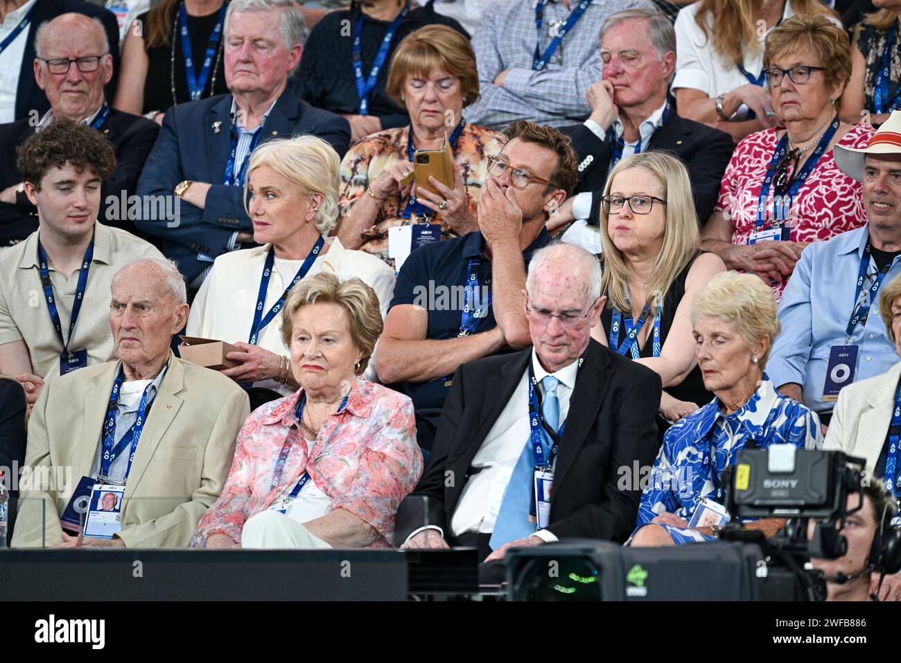 Paris, France. 28th Jan, 2024. Australian actor Simon Baker during the Australian Open AO 2024 ...
