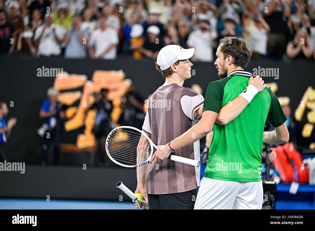Jannik Sinner of Italy wins over Daniil Medvedev during the Australian ...