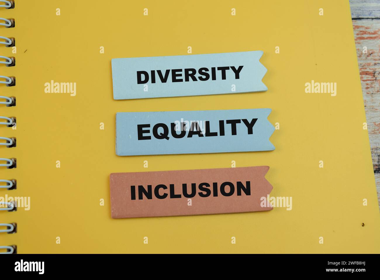 Concept of Diversity, Equality, Inclusion write on sticky notes ...