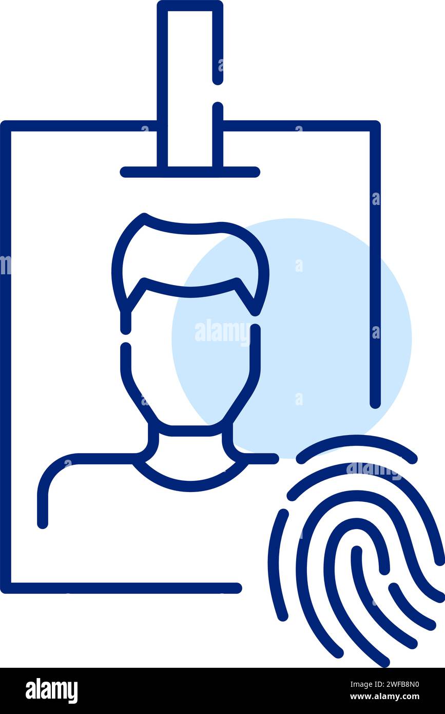 Identity verification Icon. Fingerprint on an identity card with man ...