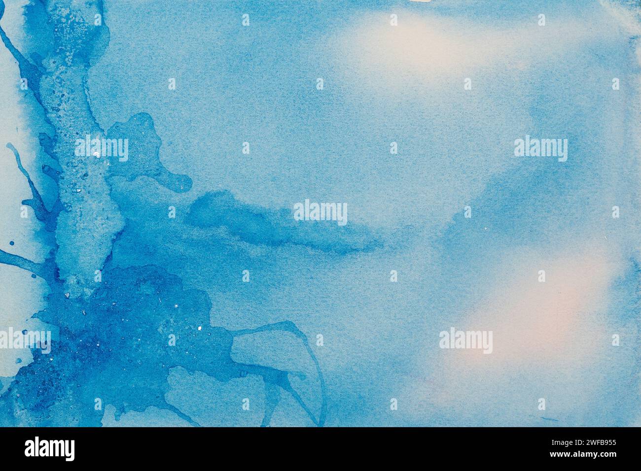 Abstract watercolor composition with gentle blue hues and dynamic ...