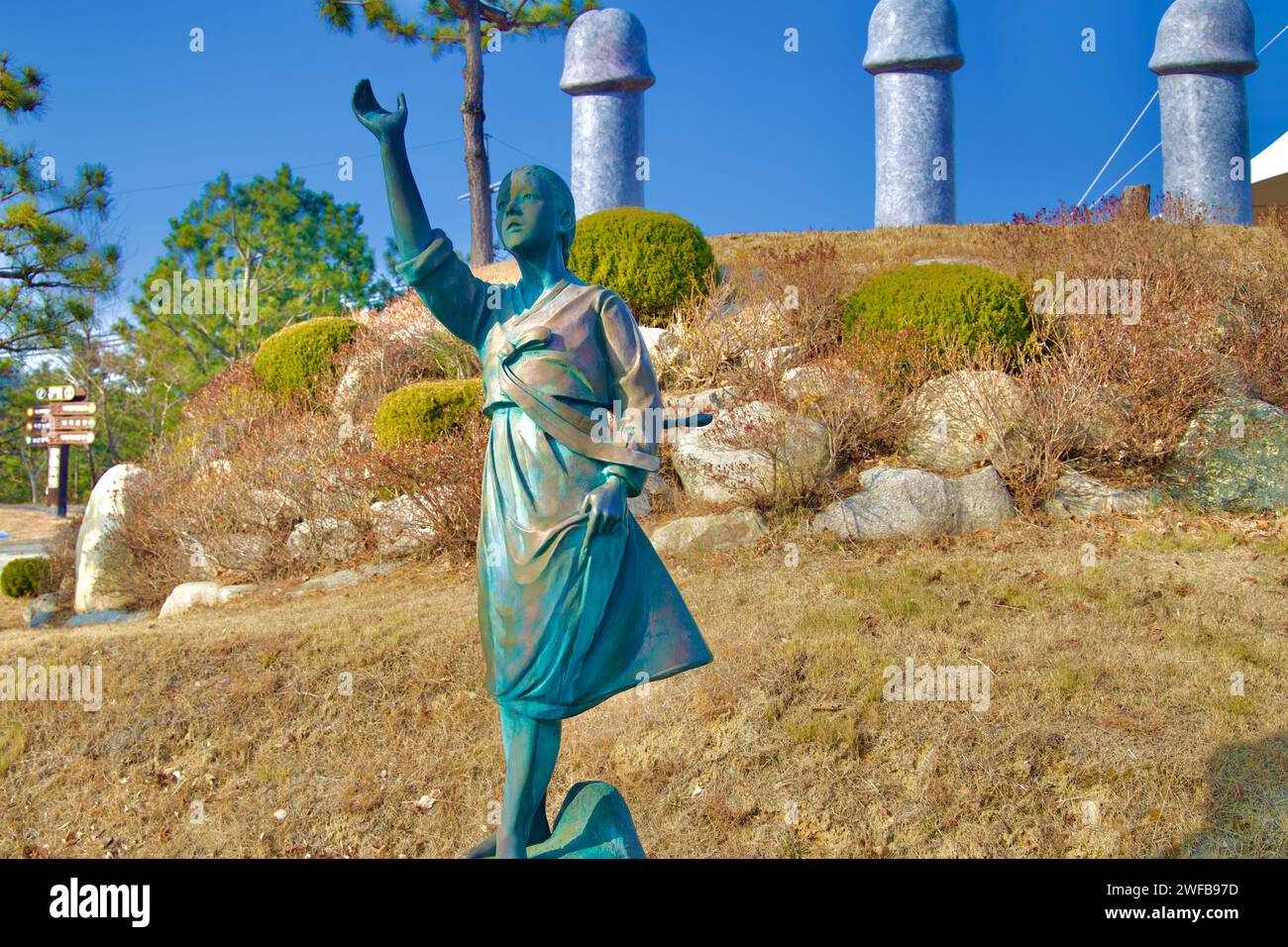 Samcheok City, South Korea - December 28, 2023: A stone sculpture of ...