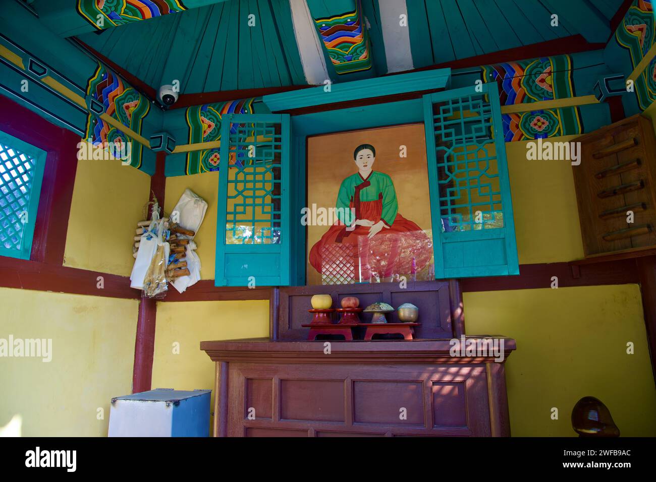 Samcheok City, South Korea - December 28, 2023: Inside the shrine, a ...