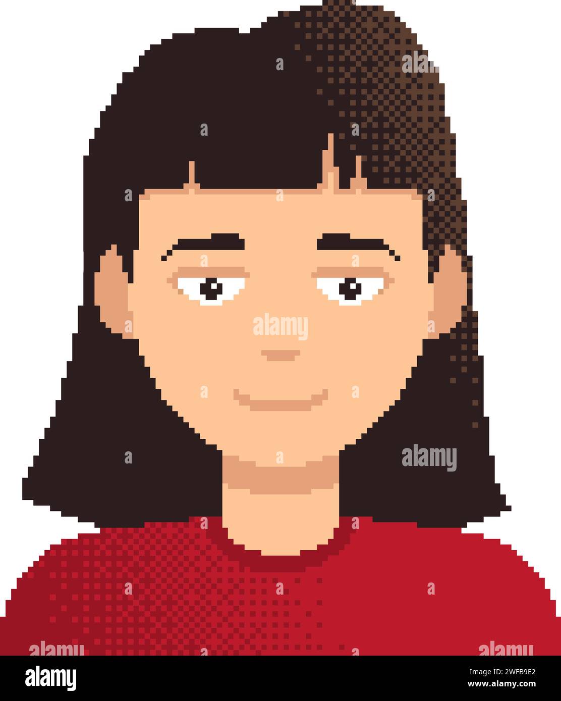 Woman pixel art character. Young girl avatar, portrait and profile ...