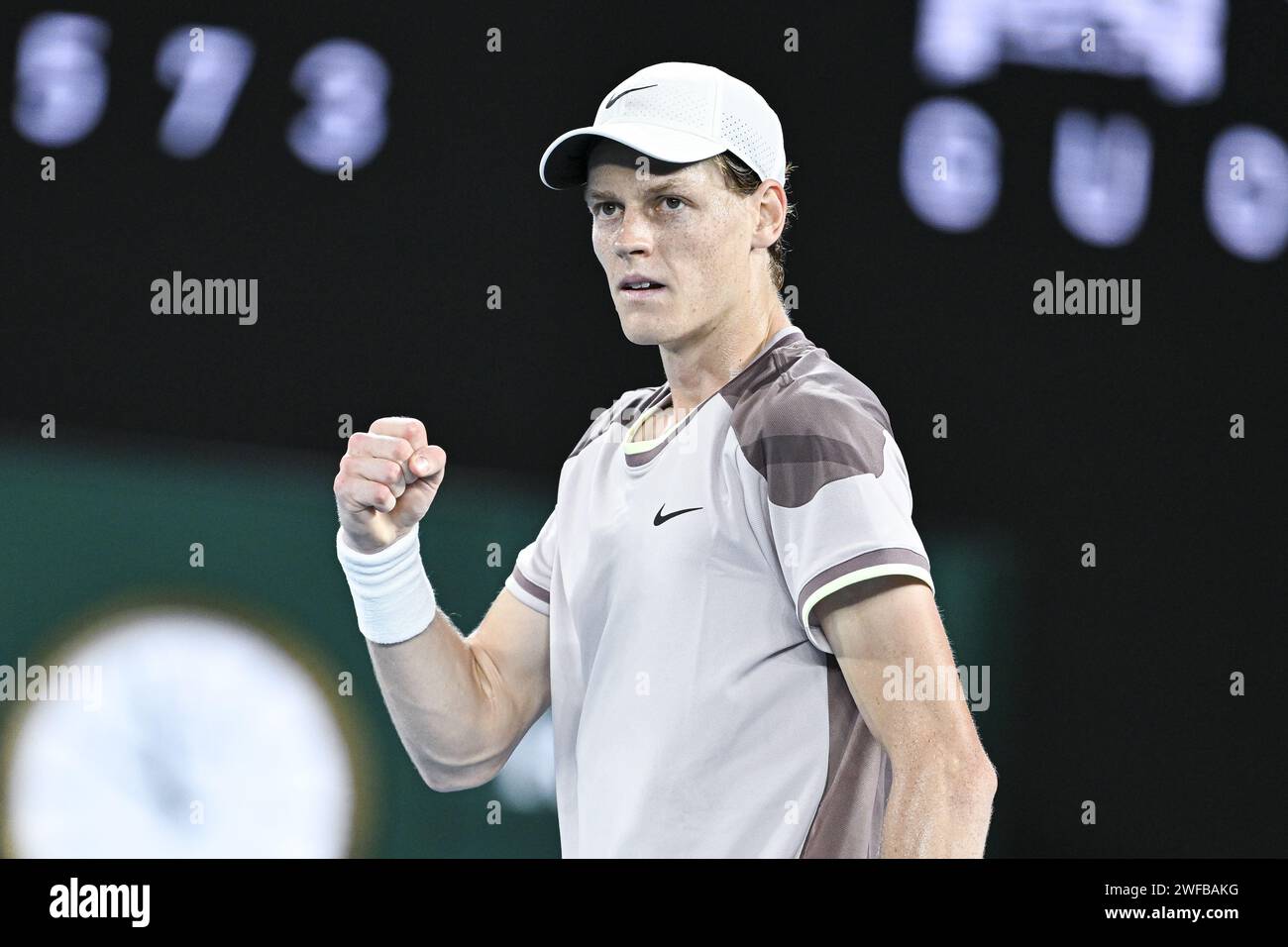 Jannik Sinner of Italy during the Australian Open AO 2024 men's final Grand Slam tennis ...