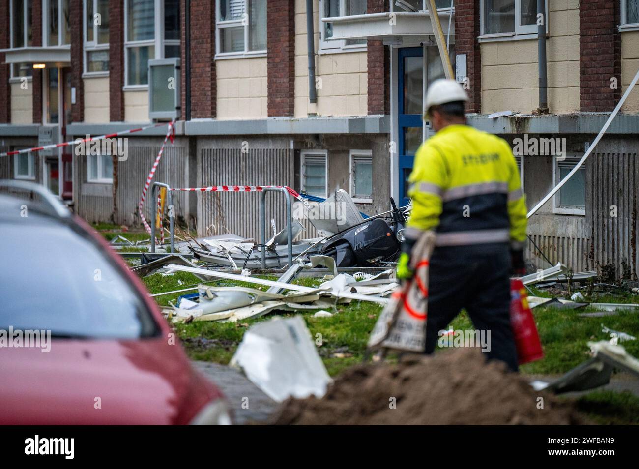 Rotterdam, Netherlands. 30 January, 2024. Damage to an apartment ...