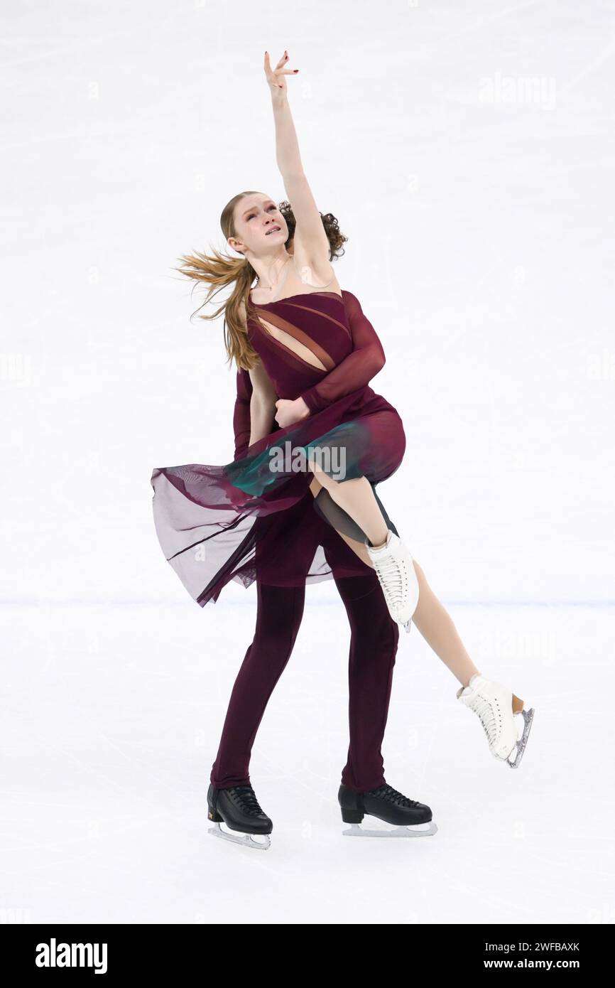 Gangneung, South Korea. 30th Jan, 2024. Olivia Ilin (front)/Dylan Cain ...