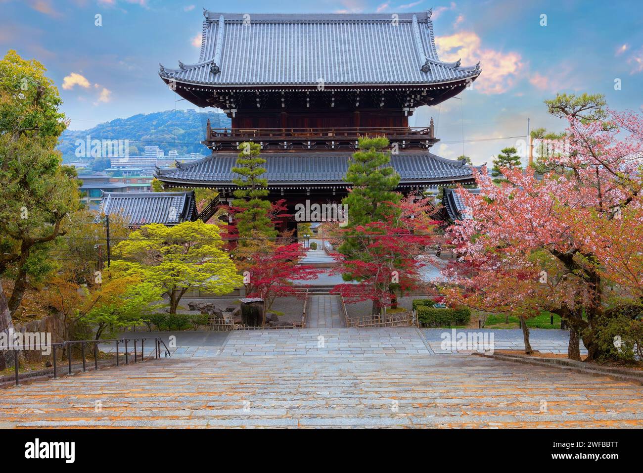Kyoto, Japan - April 5 2023: Kurodani or Konkai-Komyoji temple founded in 1175, it's one of the ...