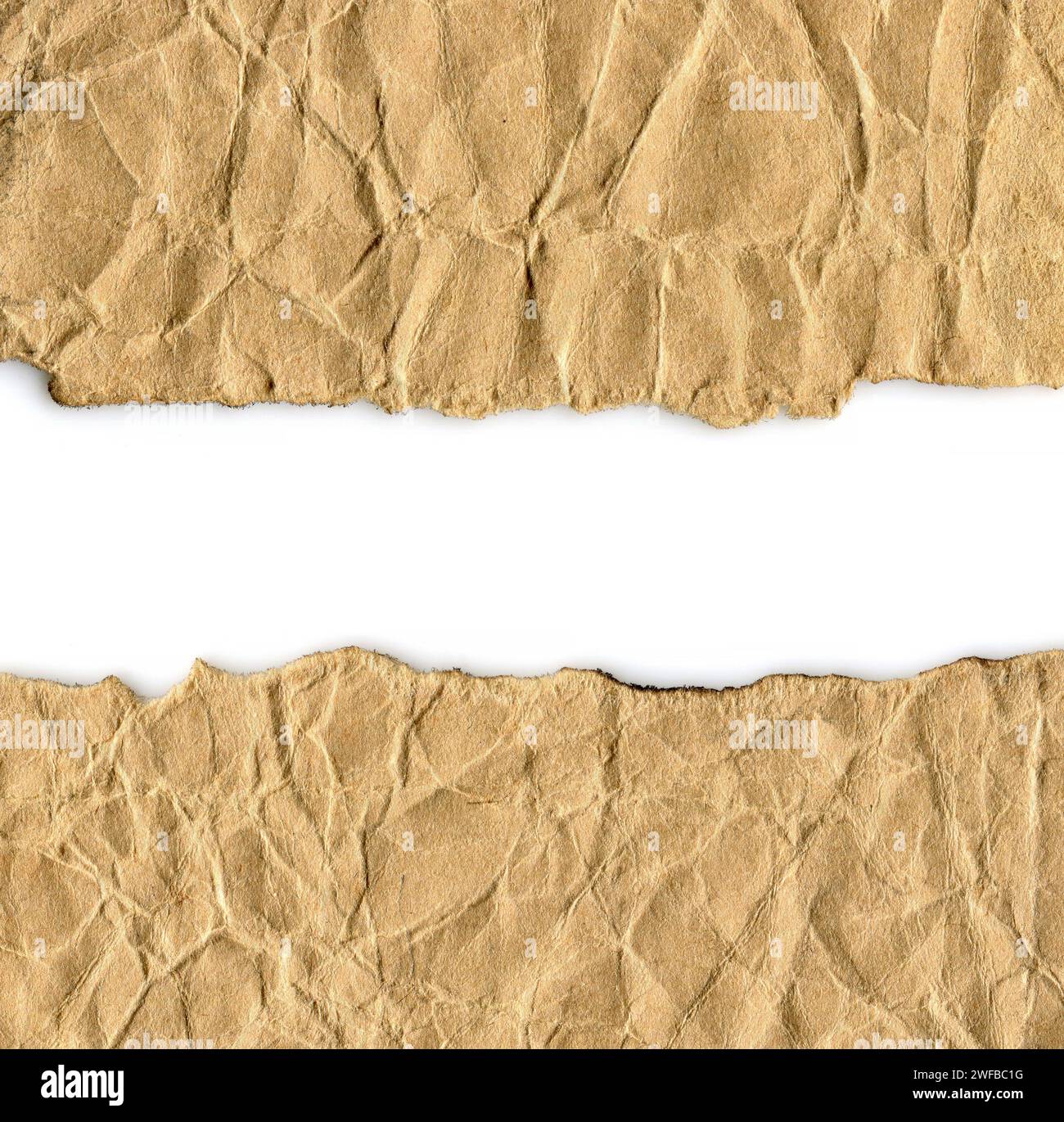 Blank crumpled brown paper textured background isolated Stock Photo - Alamy