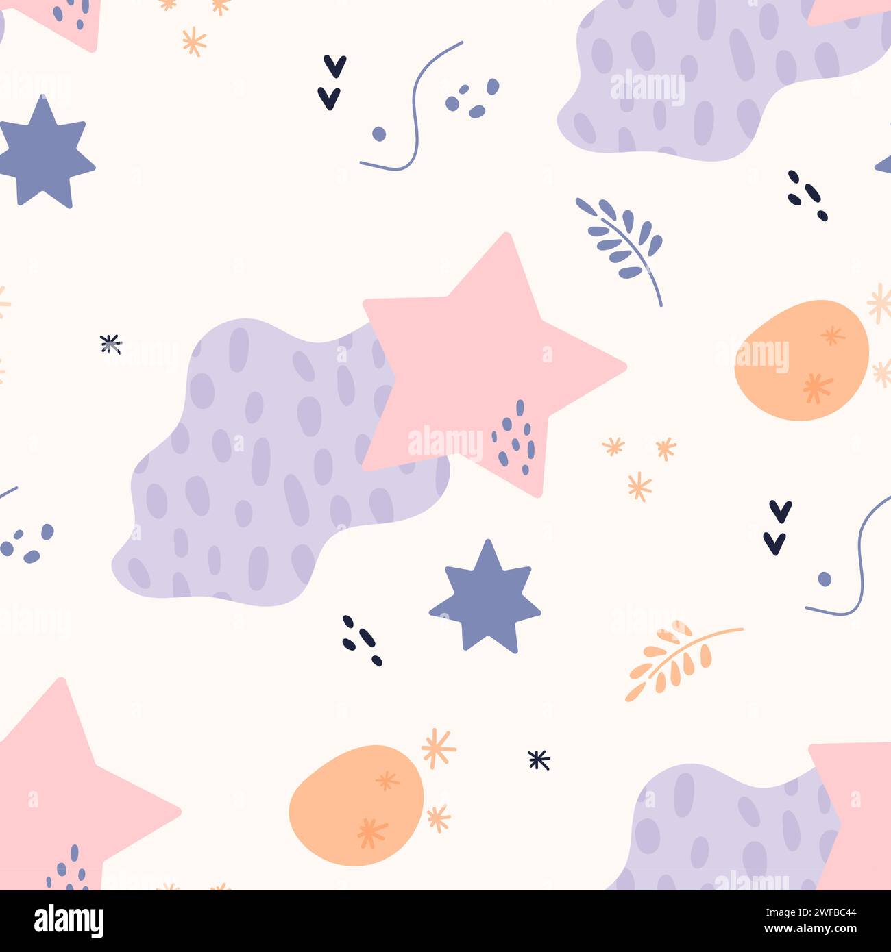 Bohemian baby pattern. Seamless baby pattern in boho style. Bohemian ...