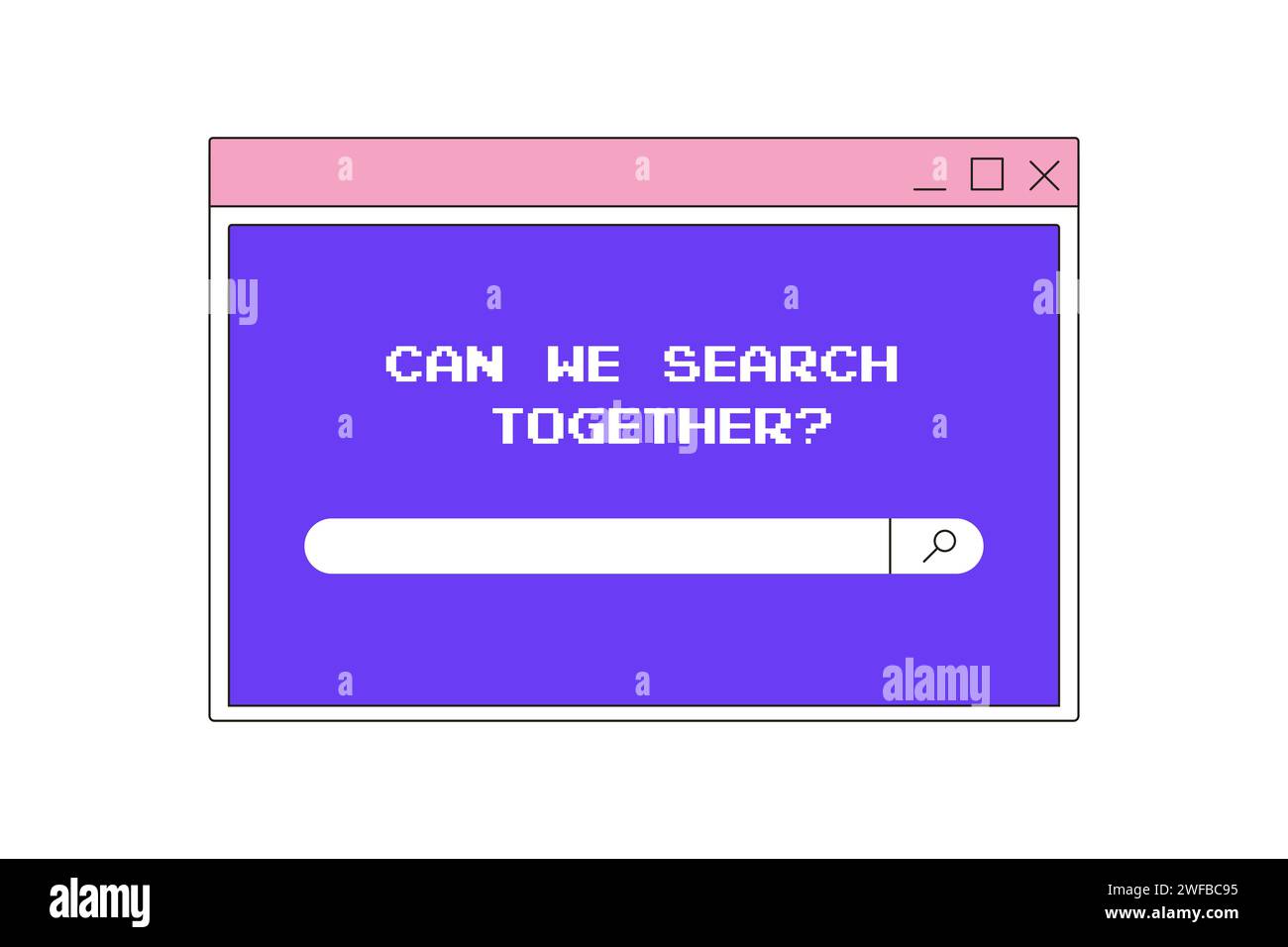 neobrutalism, y2k interface, retro groovy internet window, search ...