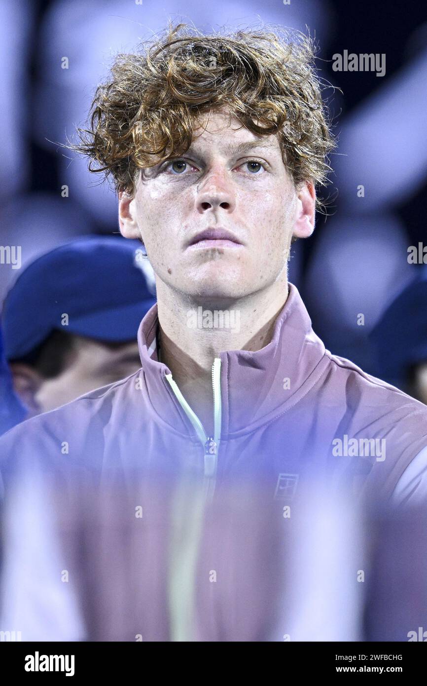 Jannik Sinner of Italy during the Australian Open AO 2024 men's final Grand Slam tennis ...