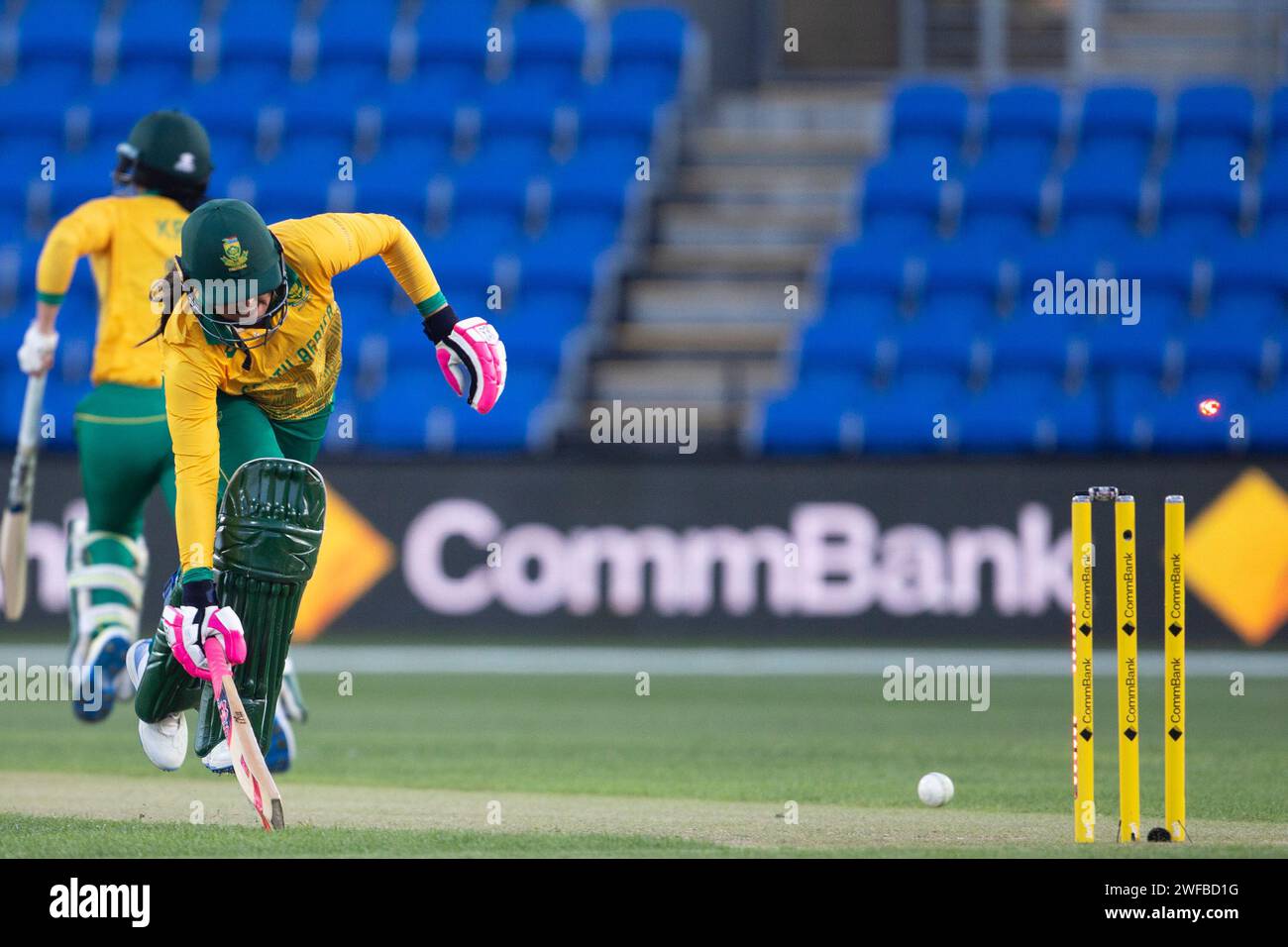 Hobart, Australia. 30th Jan, 2024. Sune Luus of South Africa is run out ...