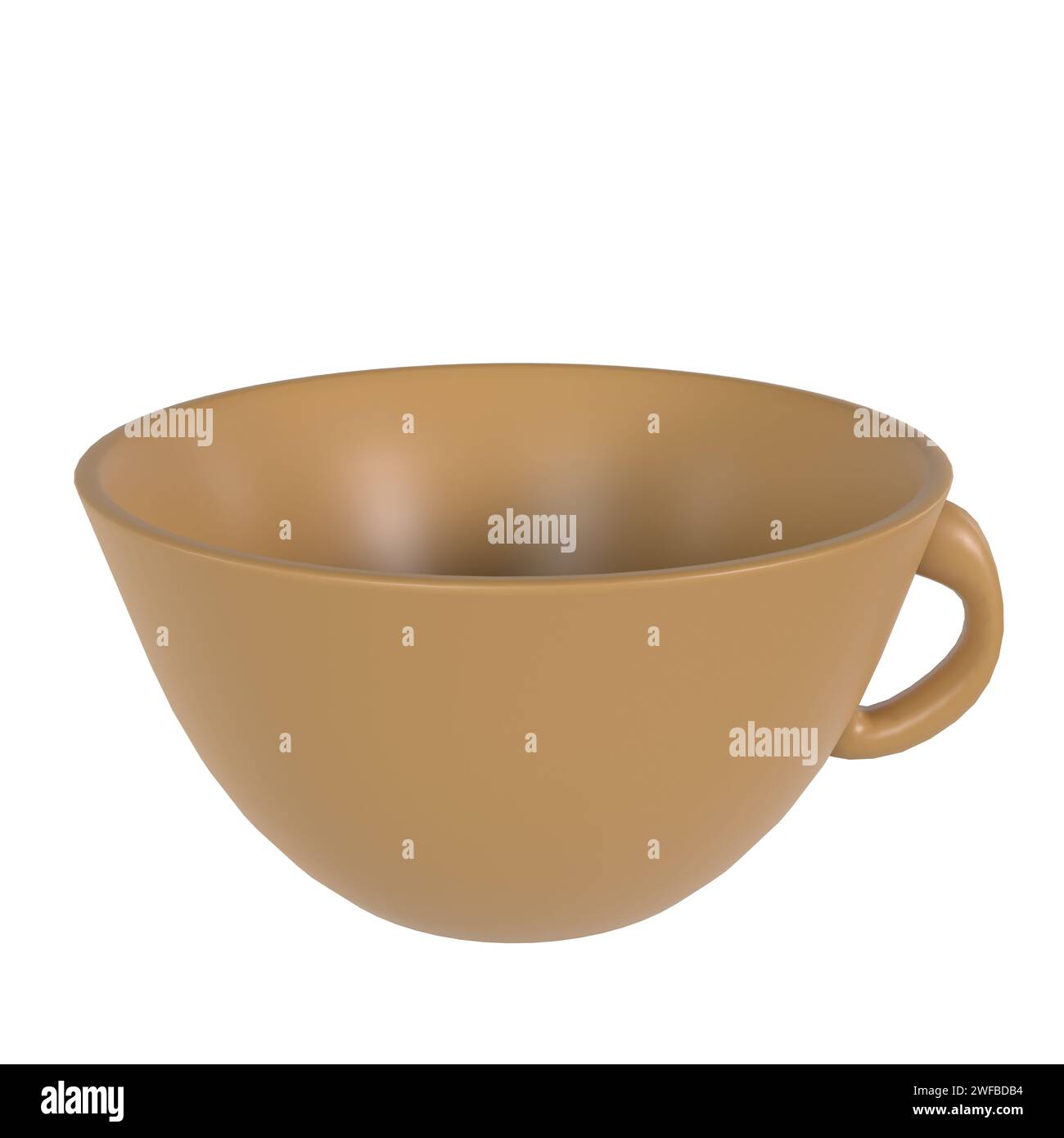 Clay Cup isolated on white background. High quality 3d illustration ...