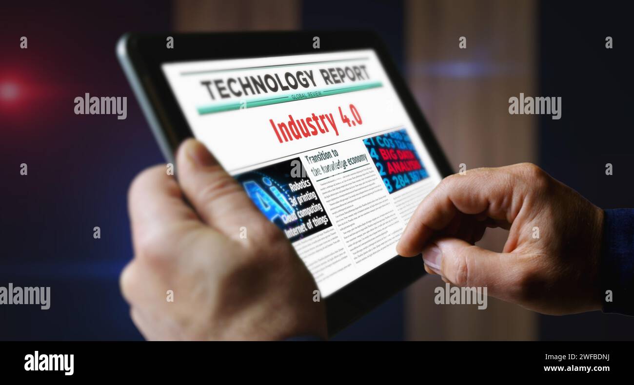 Industry 4 0 Technology Robotics And Automation Daily Newspaper Reading