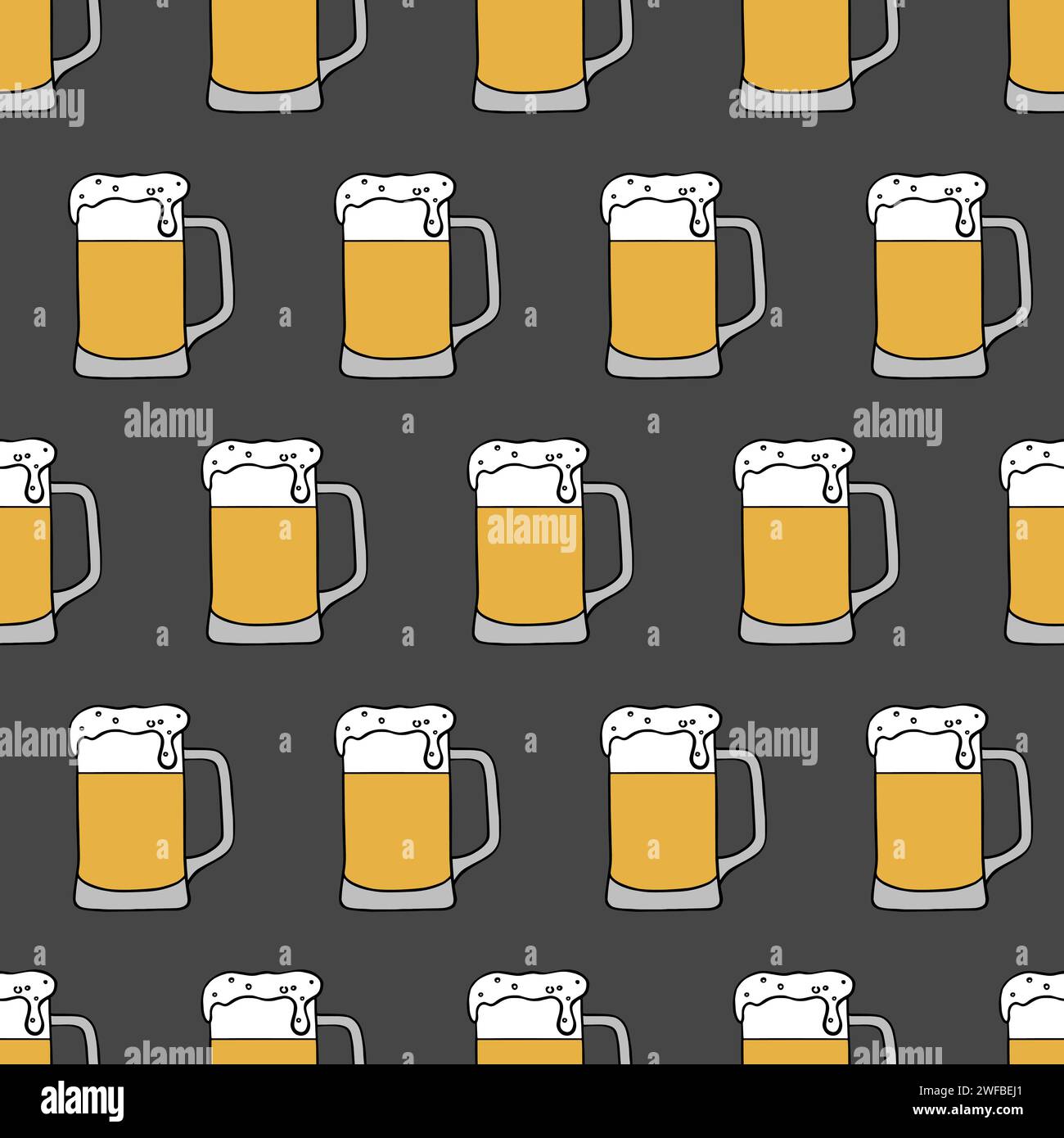 Vector simple bright beer mug seamless pattern Stock Vector Image & Art ...
