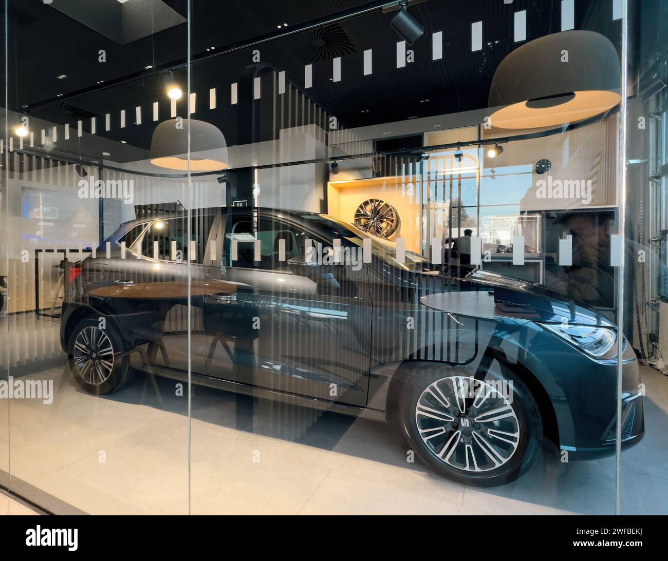 Paris, France - Jan 29, 2024: A Citadine small car from Seat, displayed ...