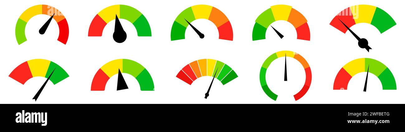 Round color scale indicator with arrow set Stock Vector Image & Art - Alamy