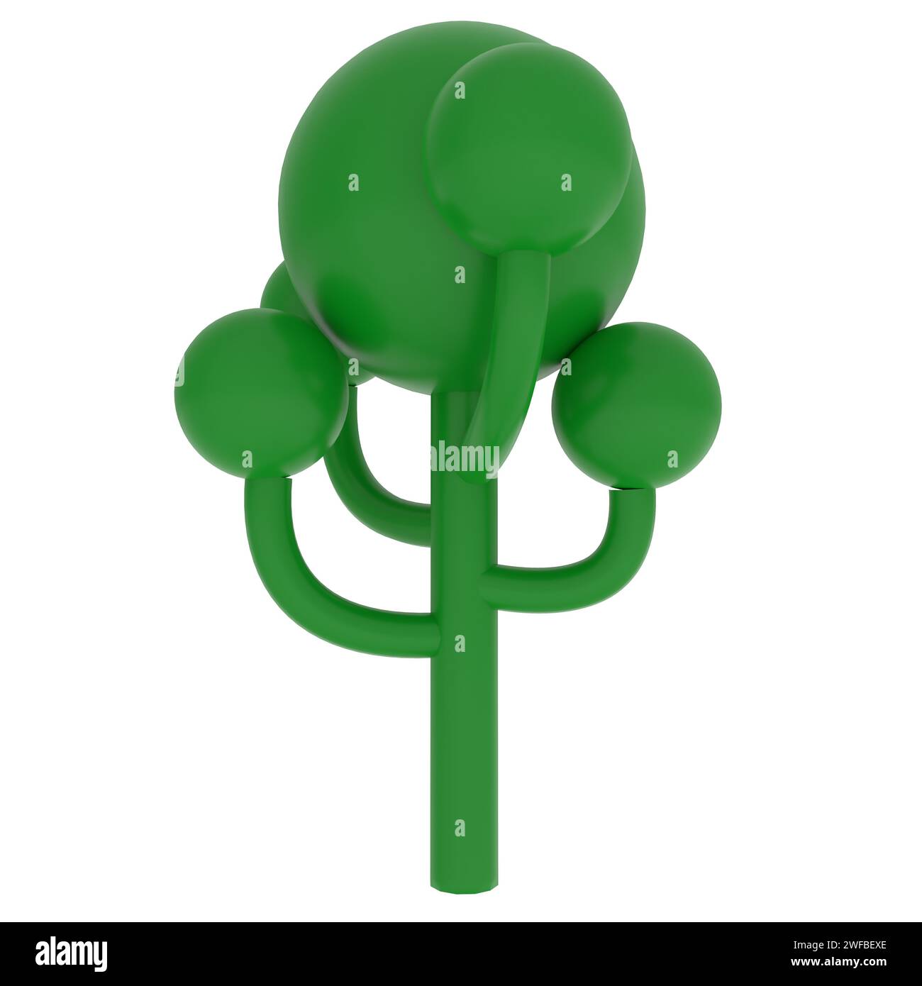 Simple Tree isolated on white background. High quality 3d illustration ...