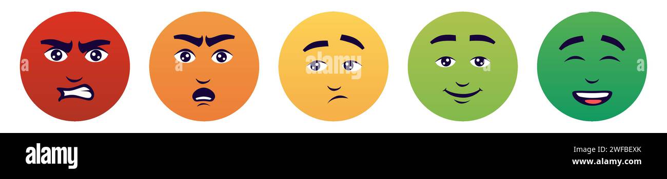 Funny round faces emotions set Stock Vector Image & Art - Alamy