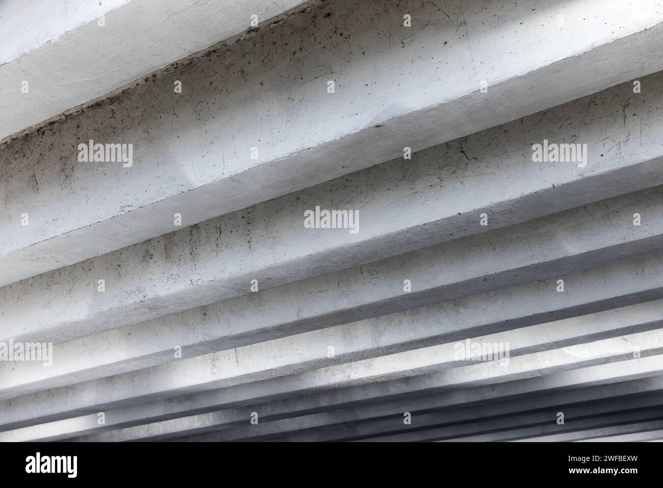 Concrete details of a bridge span. Abstract industrial architecture ...