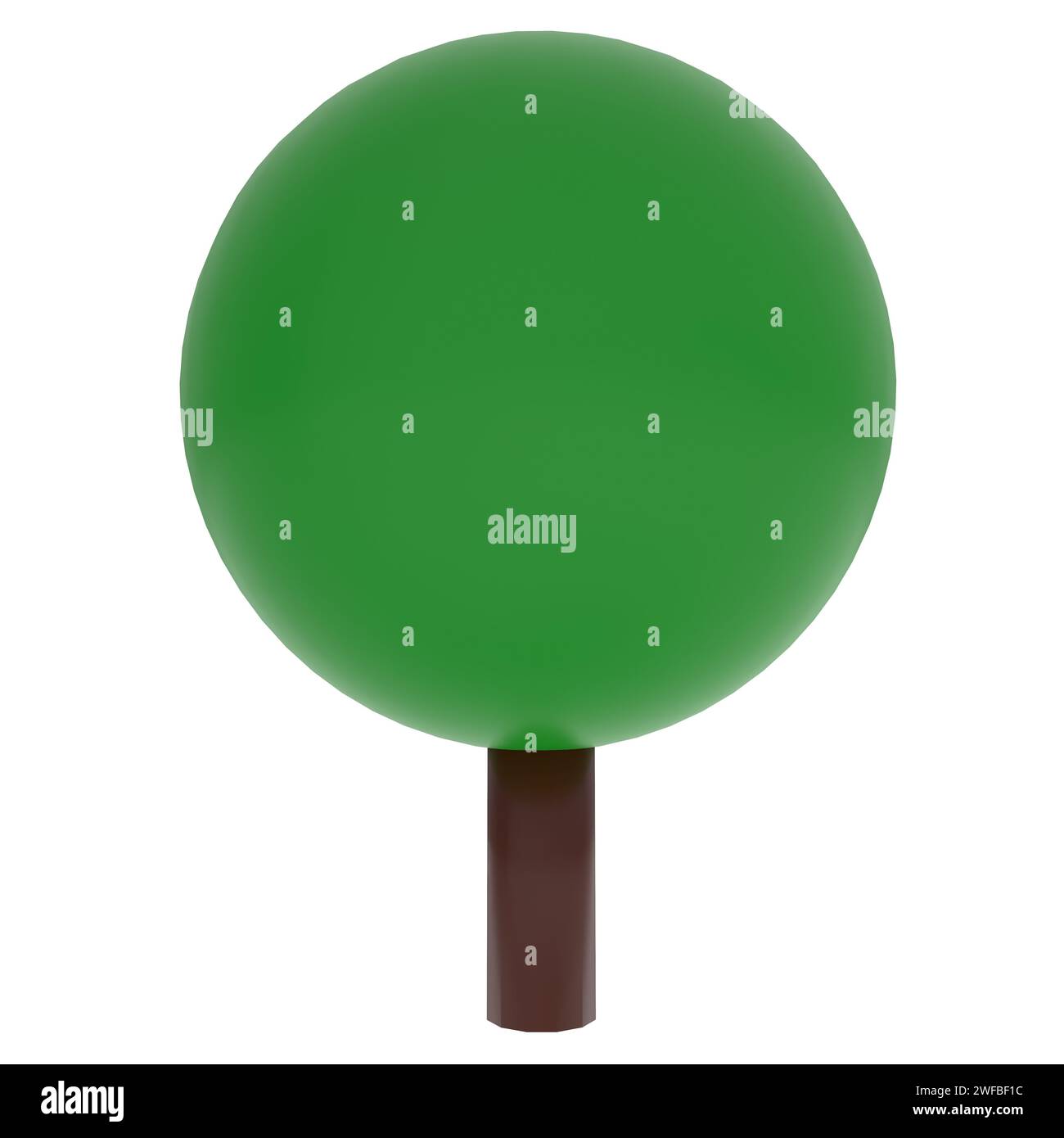 Simple Tree isolated on white background. High quality 3d illustration ...