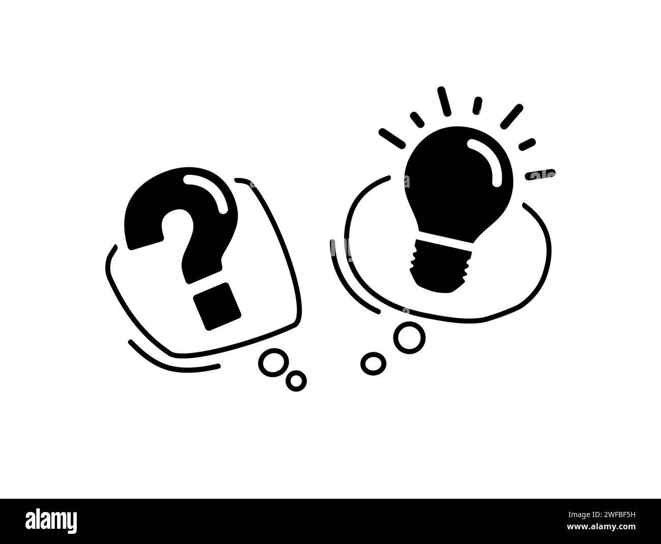 Brain question mark doodle Cut Out Stock Images & Pictures - Alamy