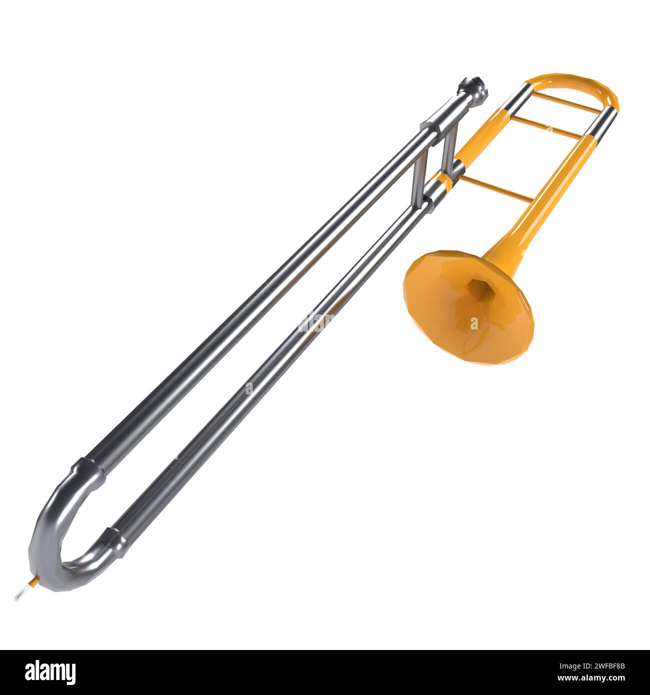Trombone isolated on white background. High quality 3d illustration Stock Photo - Alamy