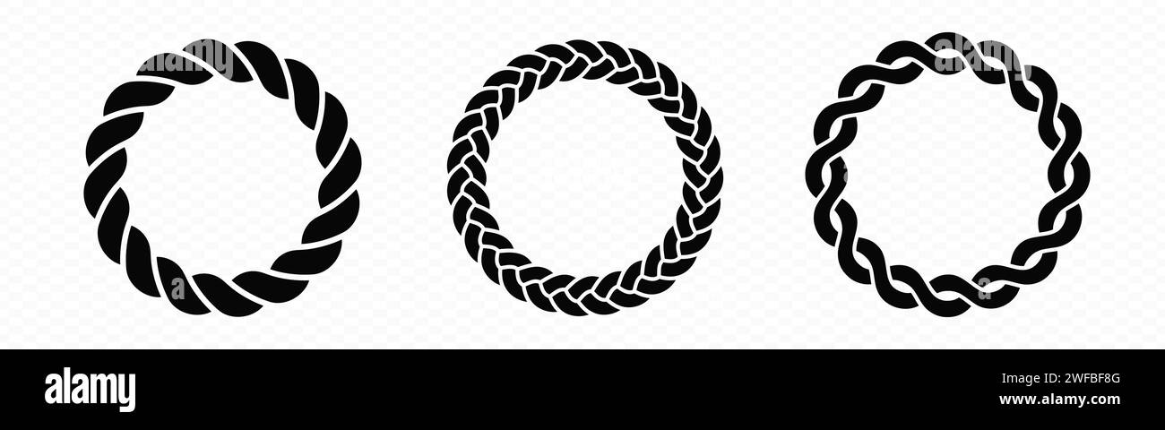 Braid circle frame. Round braided ring Stock Vector Image & Art - Alamy