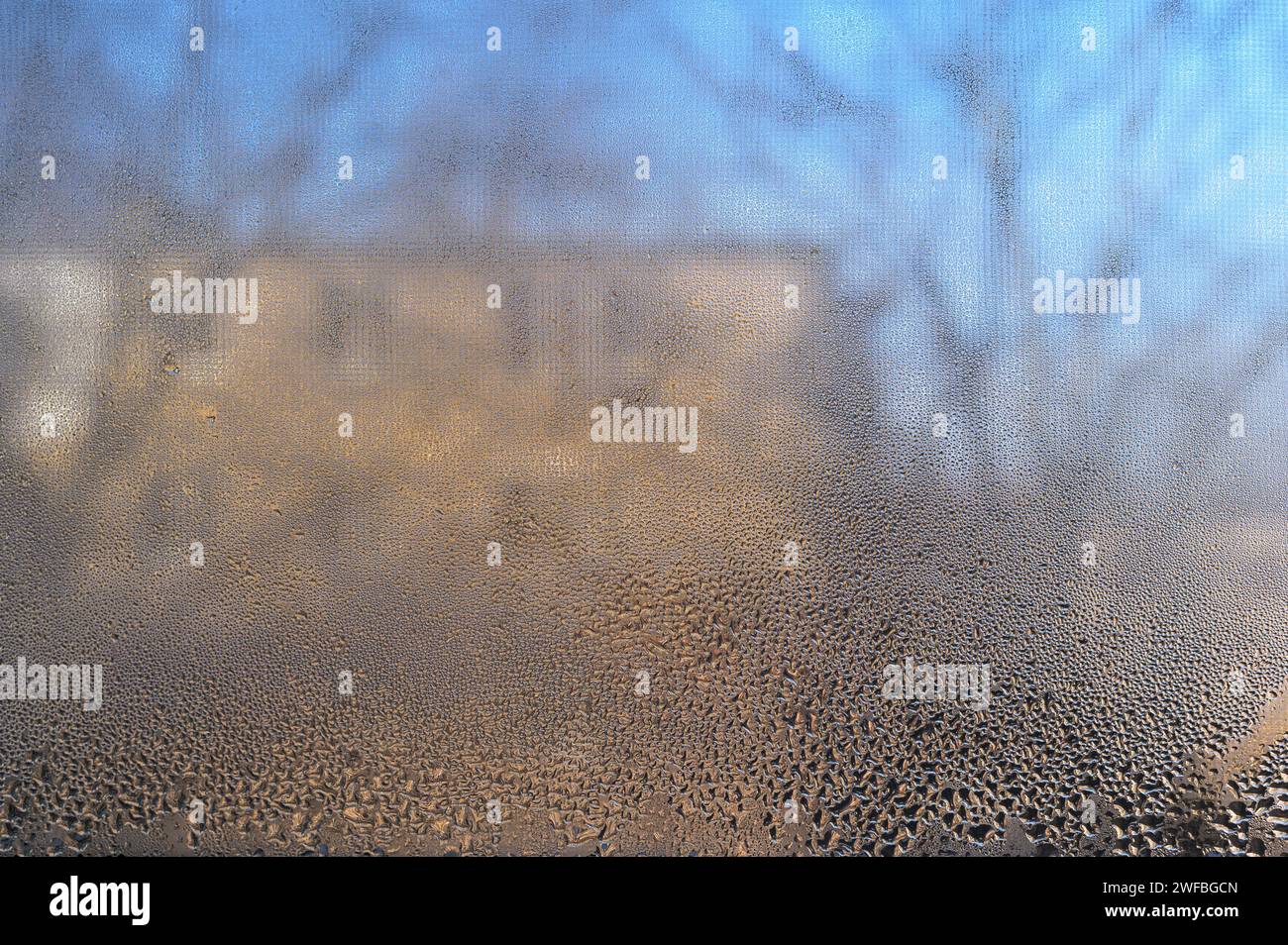The window is fogged up. wet glass Stock Photo - Alamy