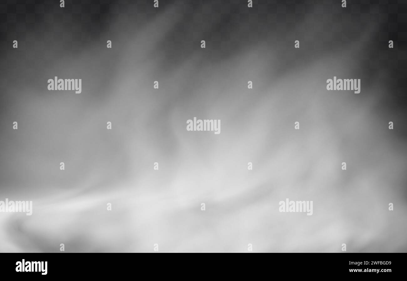 Cloudy sky or smog over the city.Vector illustration.White vector ...