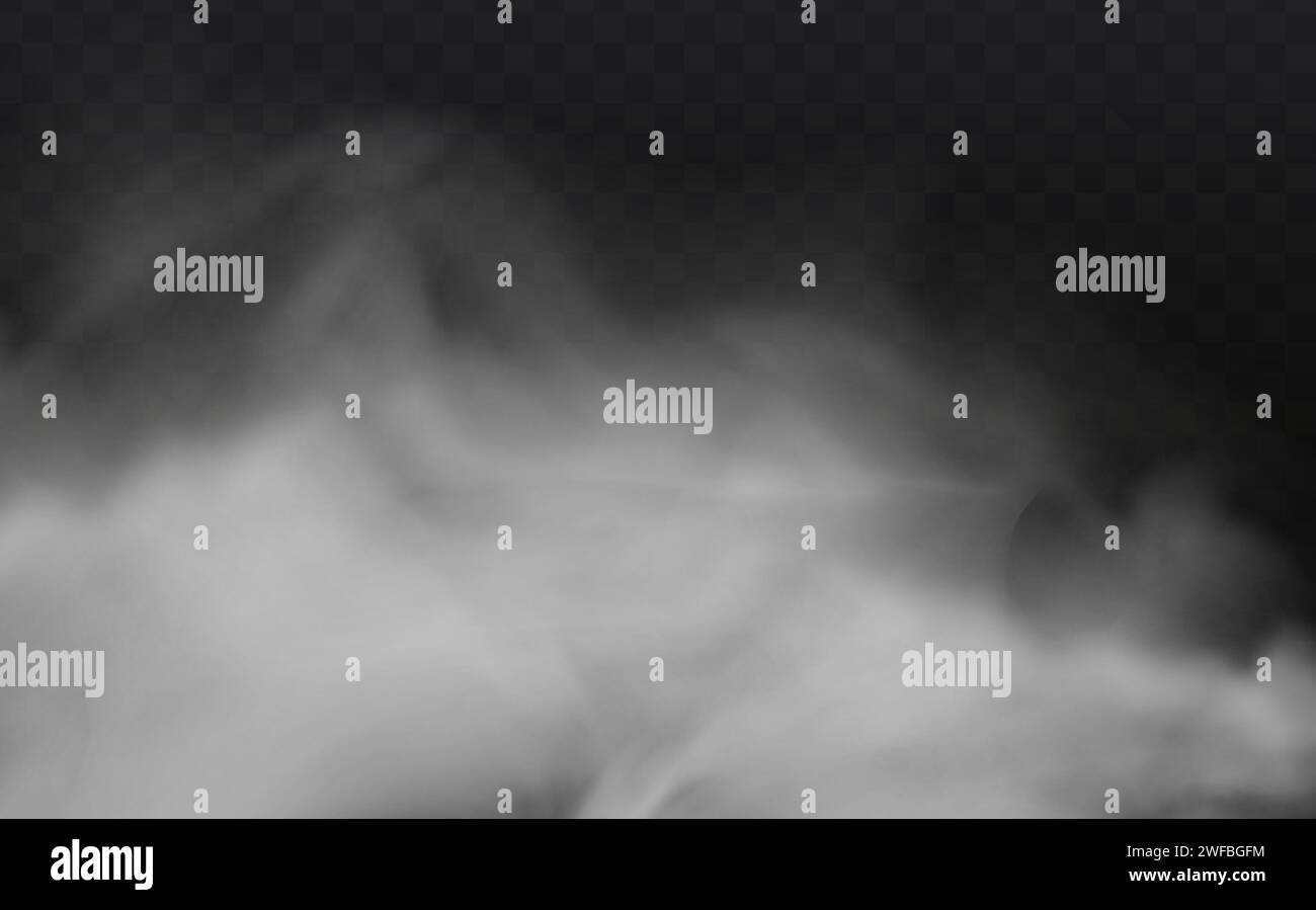 Cloudy sky or smog over the city.Vector illustration.White vector ...