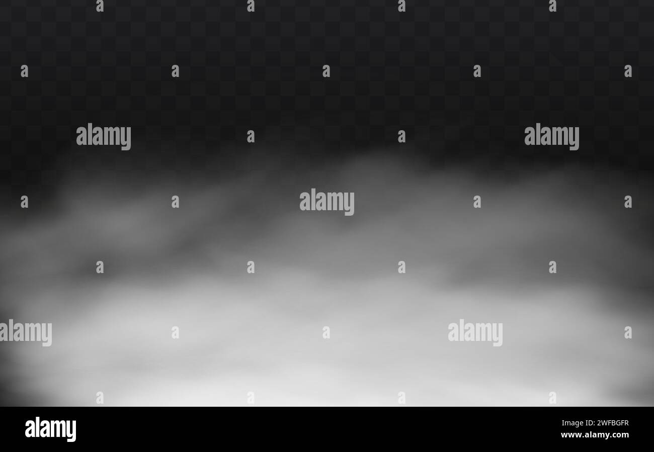 Cloudy sky or smog over the city.Vector illustration.White vector ...