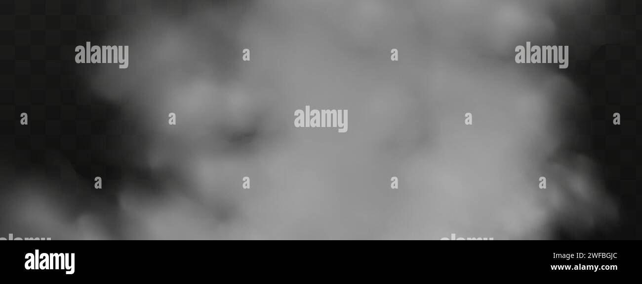 Cloudy sky or smog over the city.Vector illustration.White vector ...