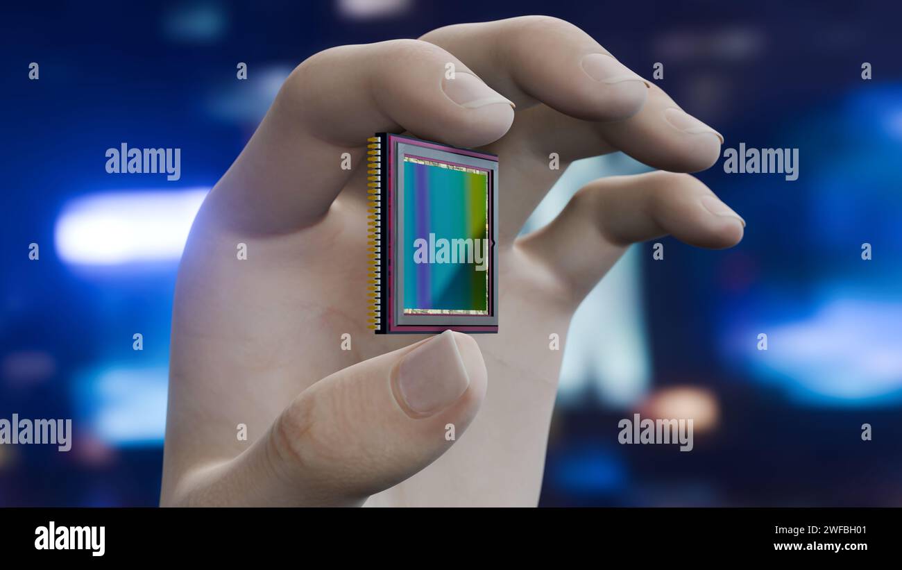 Digital Photography: A Look at a 35mm Camera Sensor. Close-Up of a Hand ...