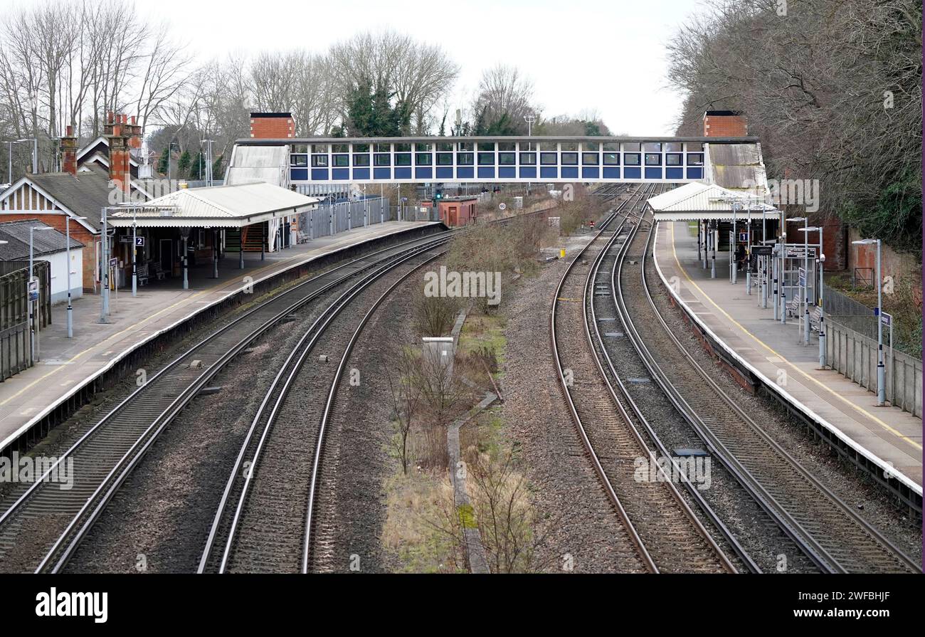 A view of Farnborough (Main) station in Hampshire, as members of the ...