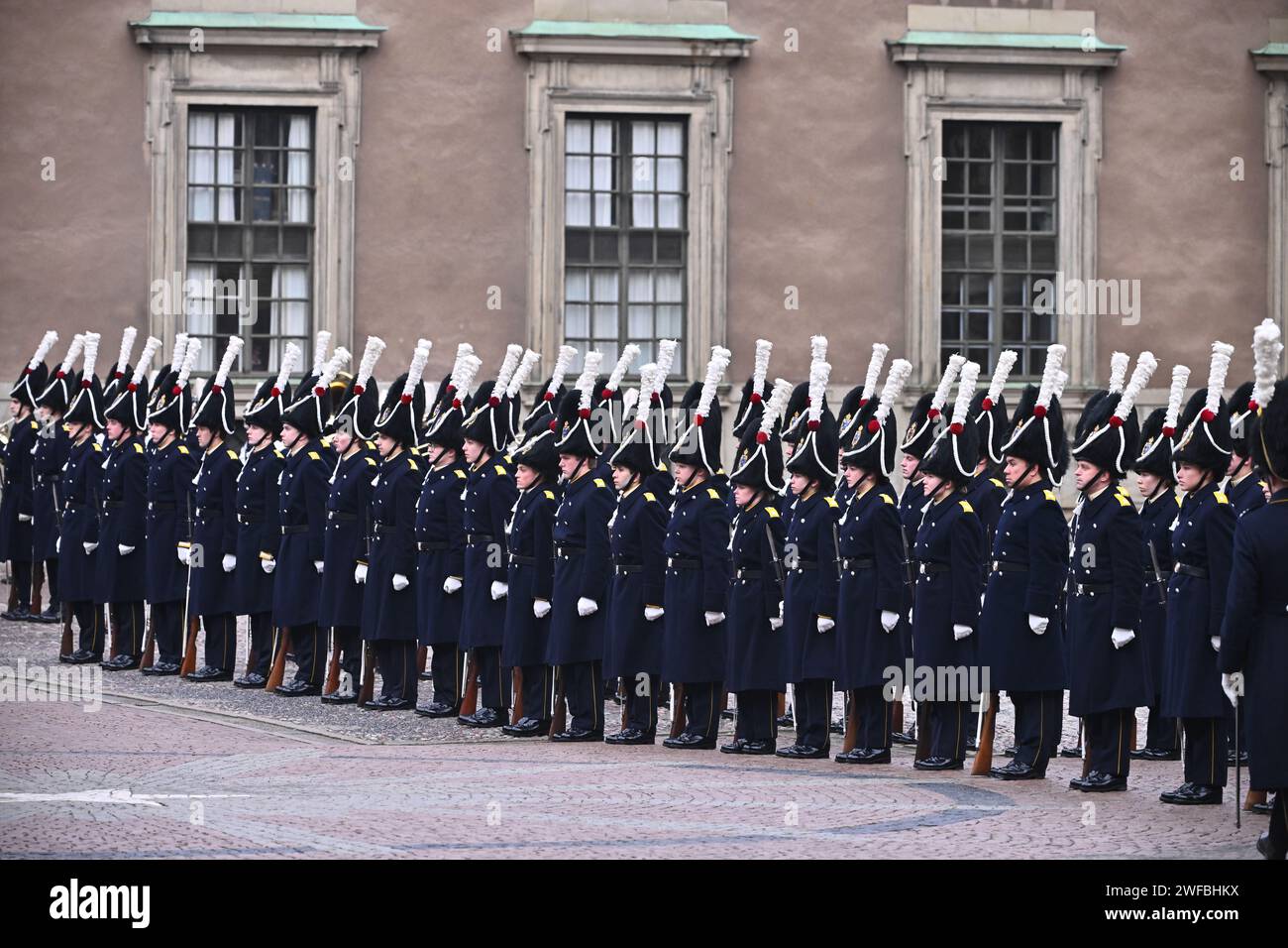 The Grenadier Guards of the Life Guards during a welcome ceremony at ...