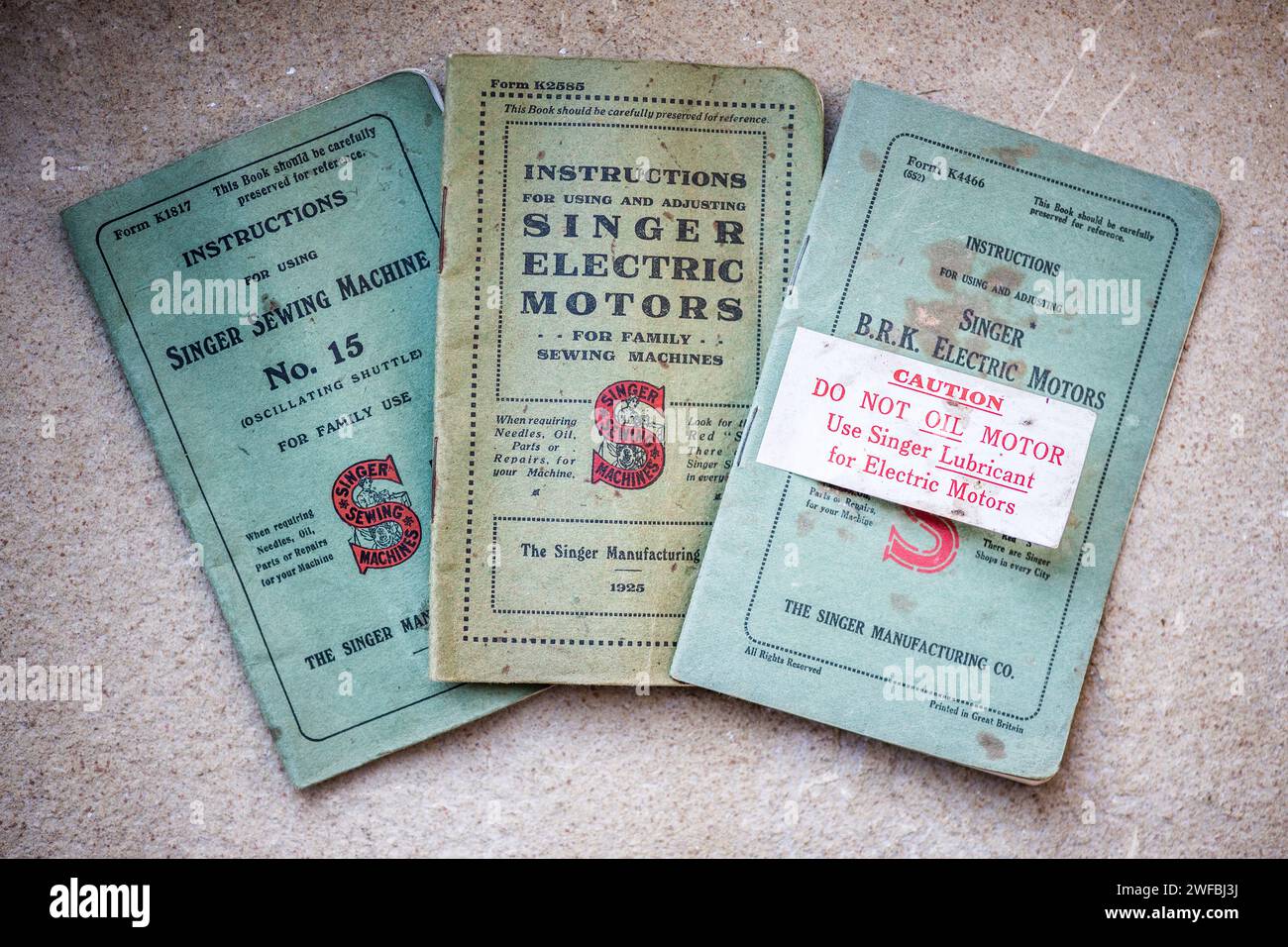 Vintage instruction booklets for Singer electric motors,family sewing ...