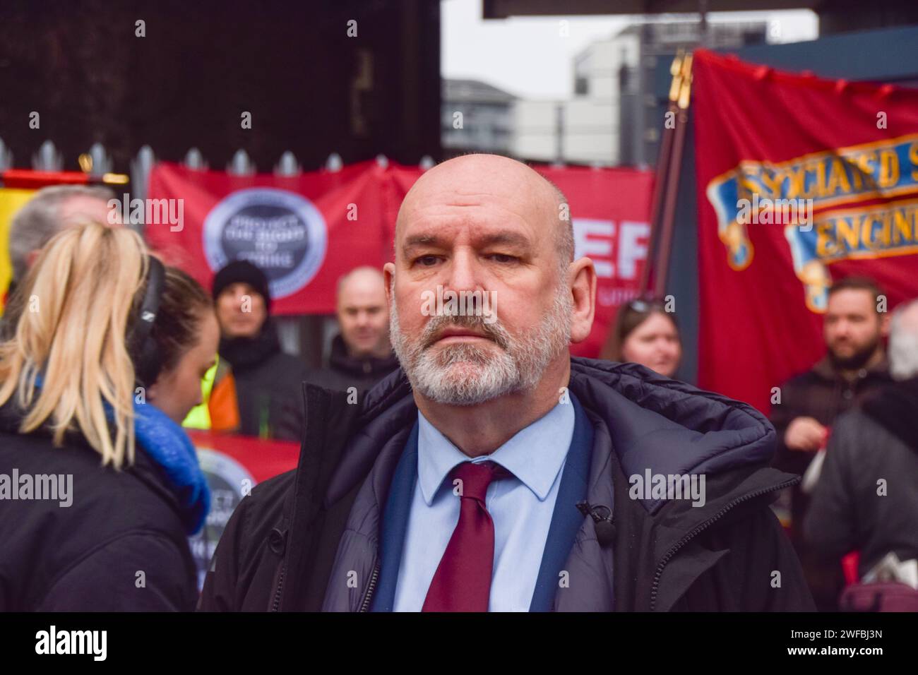 London, UK. 30th January 2024. ASLEF train drivers’ union General ...