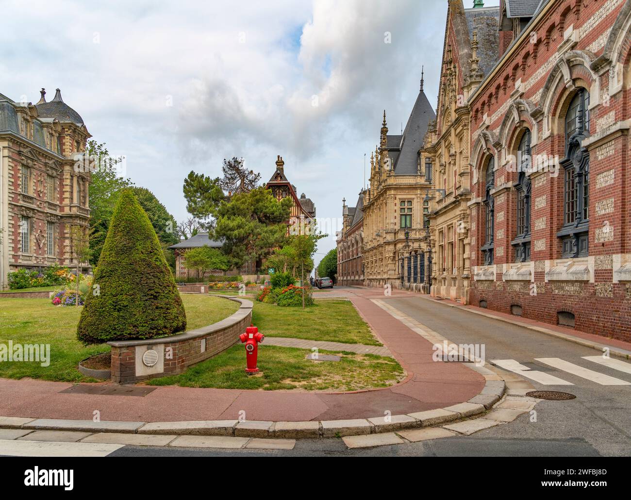 City view of Fecamp, a commune in the Seine-Maritime department in the ...