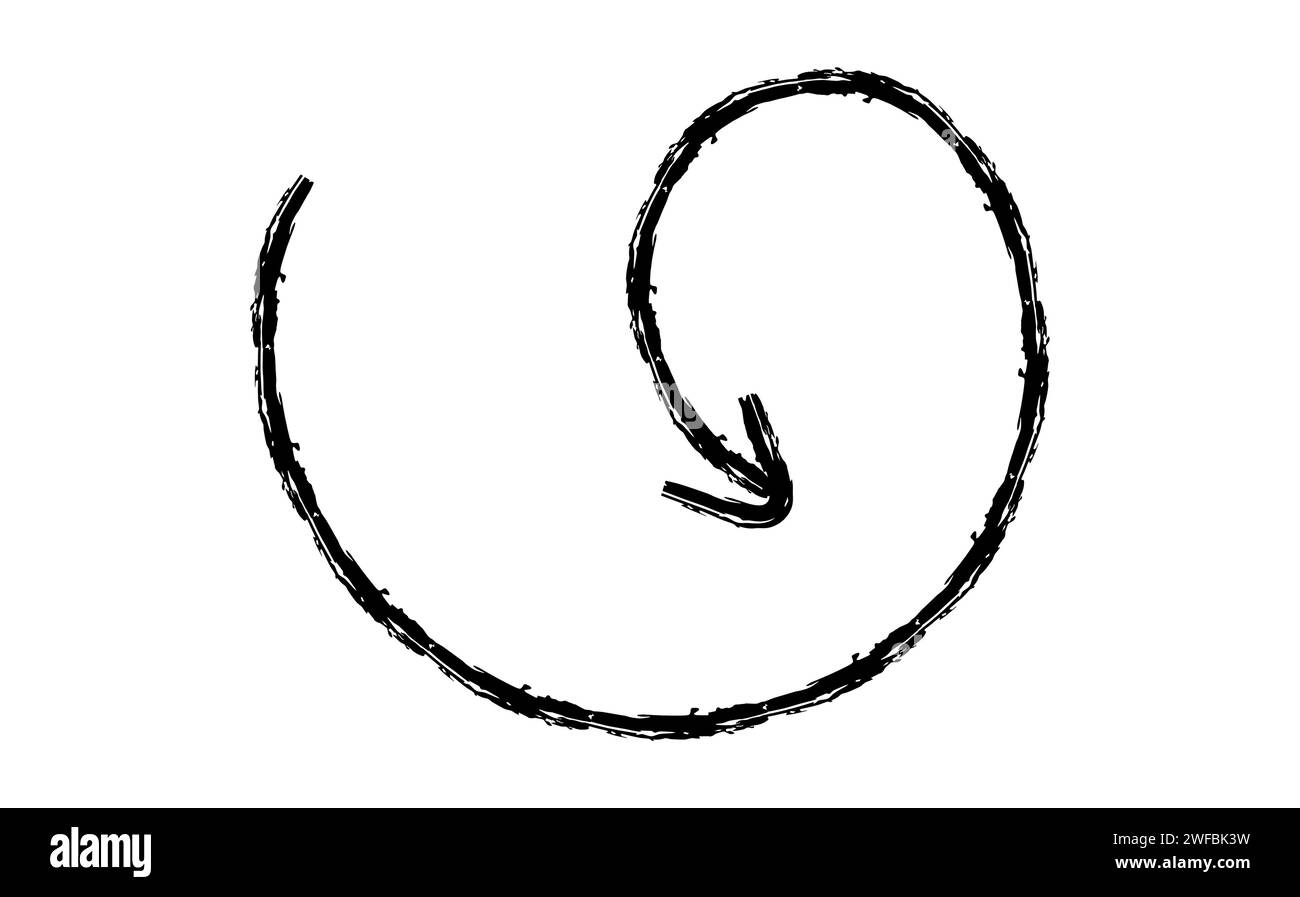 Hand drawn crayon chalk charcoal line arrow. textured arrow isolated on ...