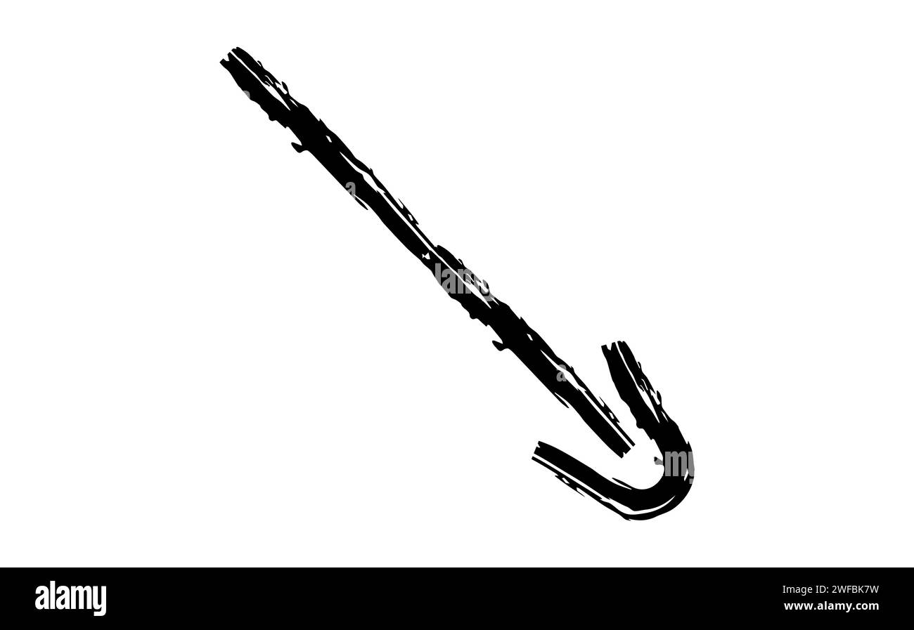 Hand drawn crayon chalk charcoal line arrow. textured arrow isolated on ...