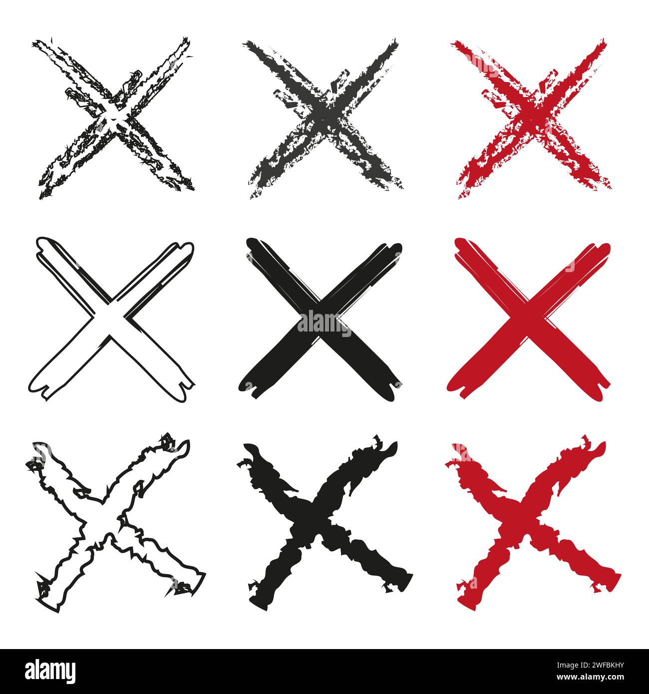 Cross icon set x hi-res stock photography and images - Alamy