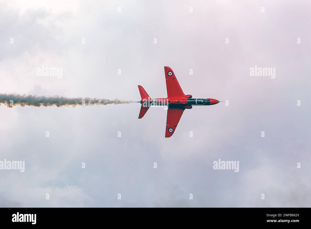 The RAF Red Arrows Aerobatic Team flying BAE Hawk T1 aircraft are ...