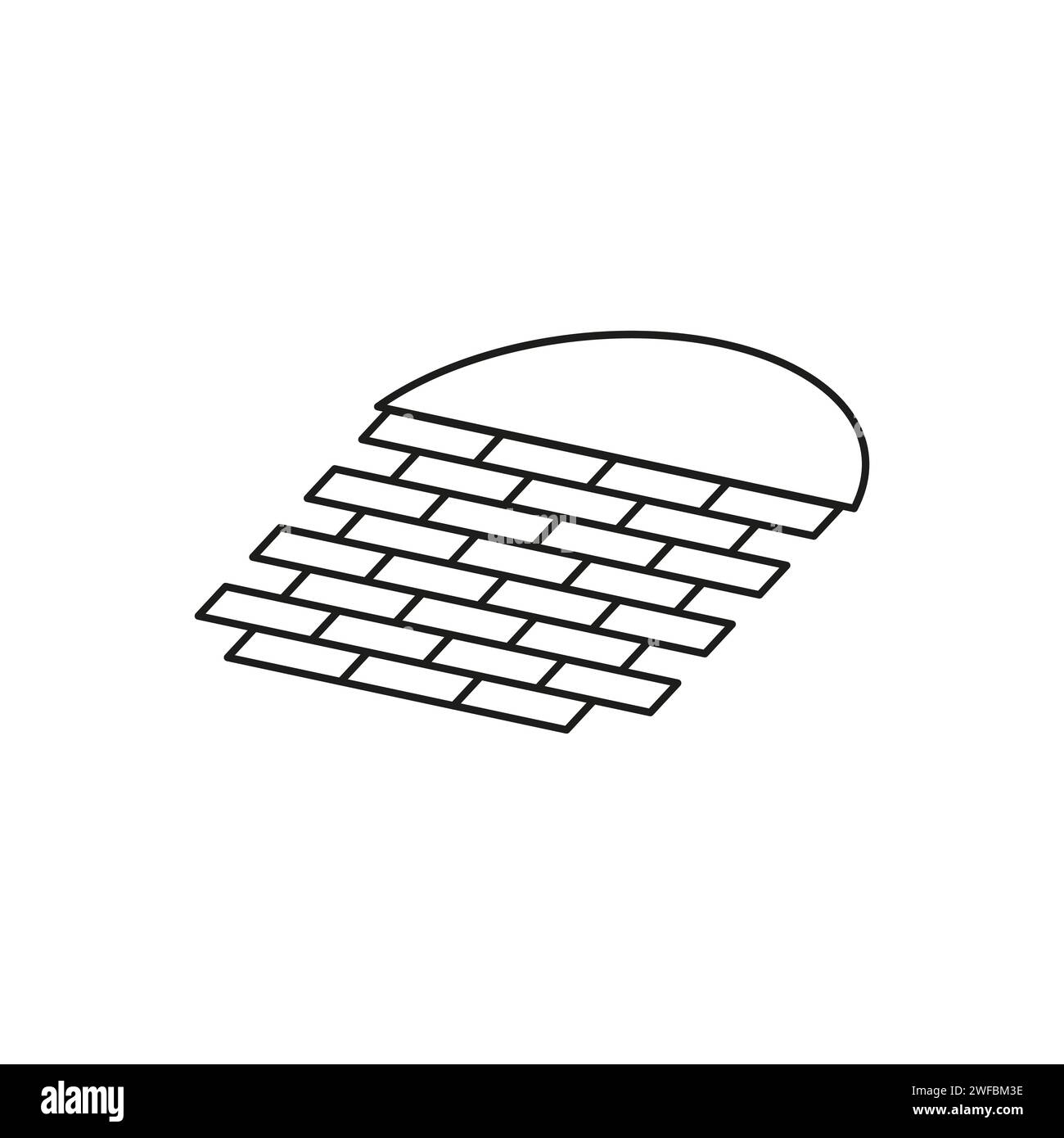 Hopscotch icon. Outline pattern of rectangles playground game. Hop or ...