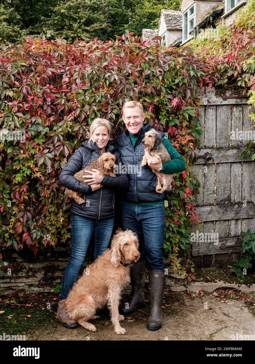 Adam & Charlie Henson at home on their Farm with their dogs Stock Photo ...